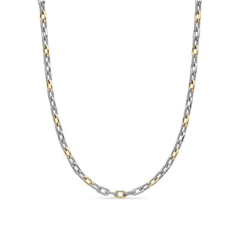 DY Madison Chain Necklace in Sterling Silver with 18K Yellow Gold, 5 ...